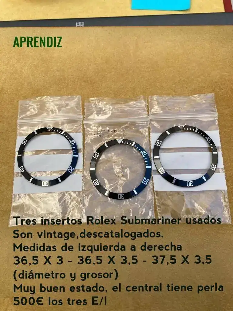 TRES INSERTOS, AROS DE BISEL.... ROLEX SUBMARINER VINTAGE | Relojes ...