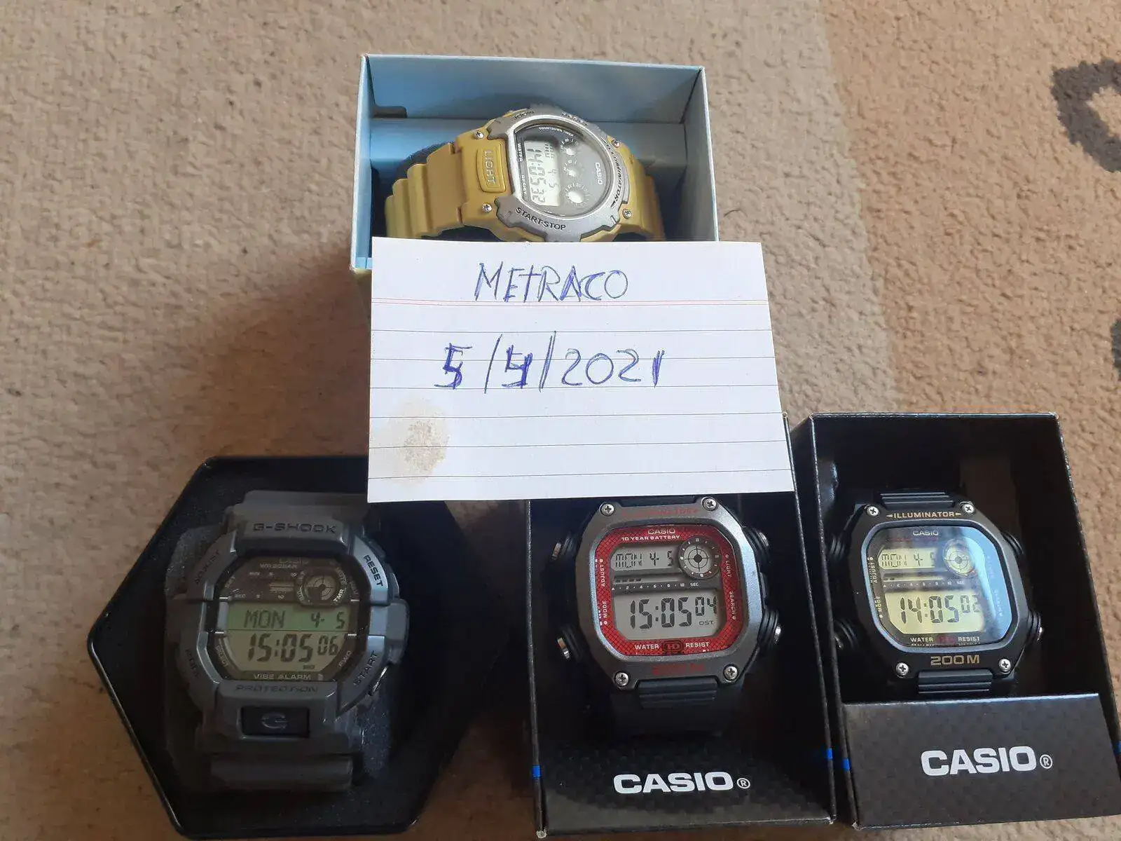 Lote g shock gd350, 2 casio dw291 y un w214h por 105 euros | Relojes ...