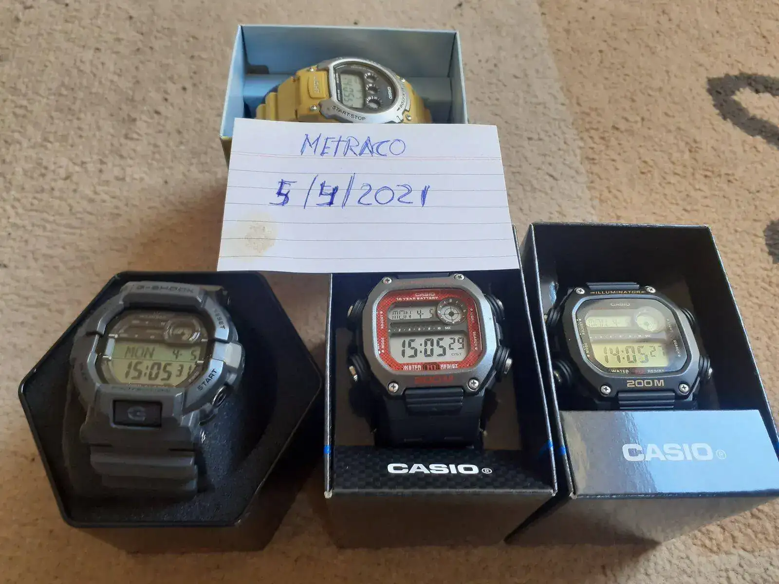 Lote g shock gd350, 2 casio dw291 y un w214h por 105 euros | Relojes ...