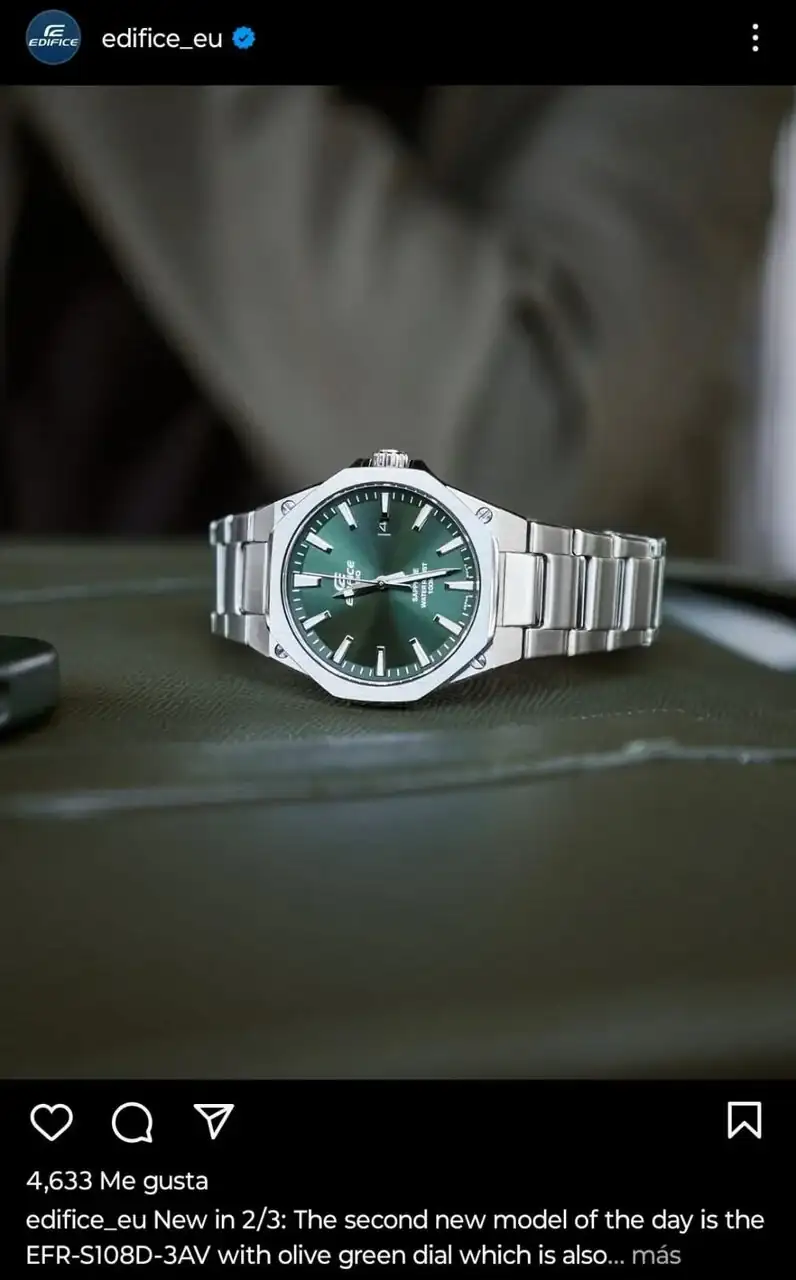 Casio Edifice de estilo Oak, 3 agujas finito y (ahora) colorido (sí ...